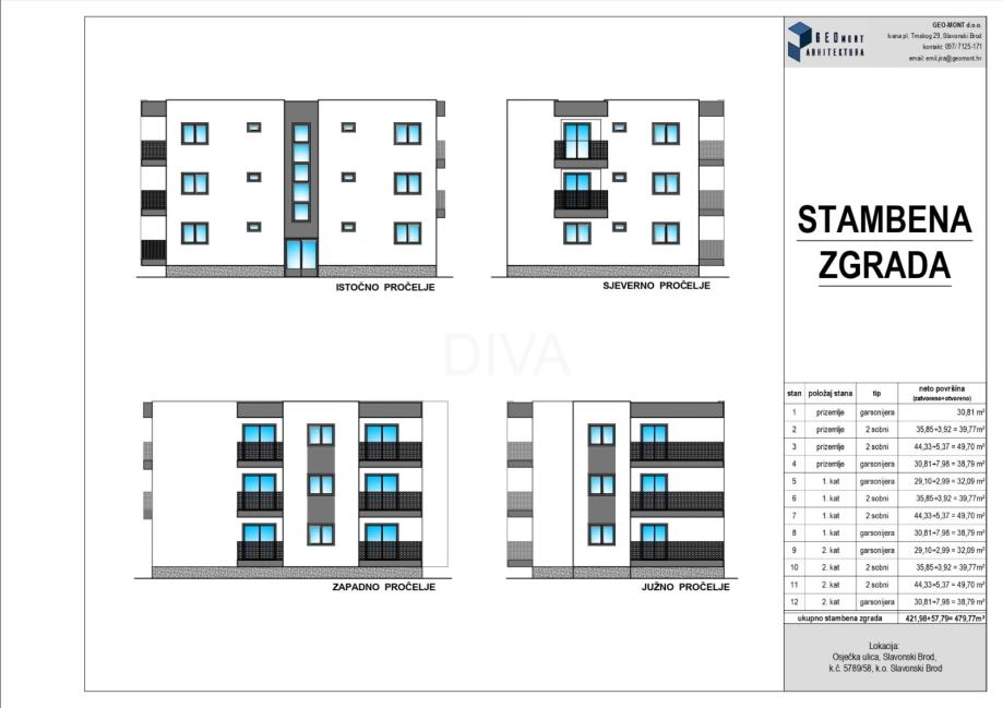 Osječka ulica novogradnja, stan 7, prvi kat (prodaja)
