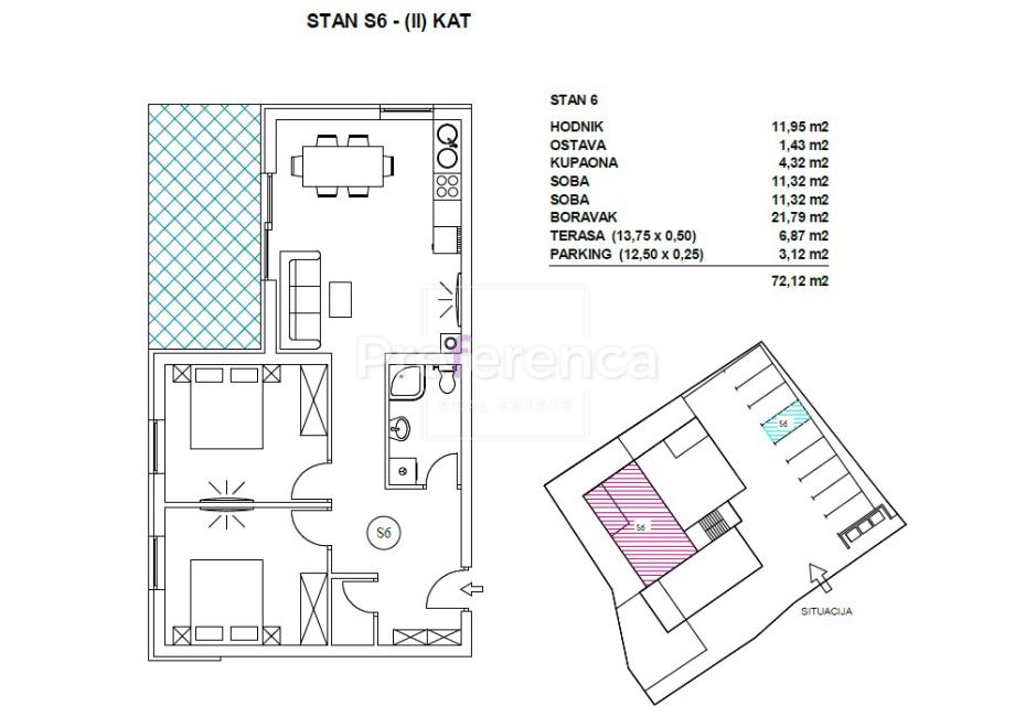 Pag - dvosoban stan - DRUGI KAT (prodaja)