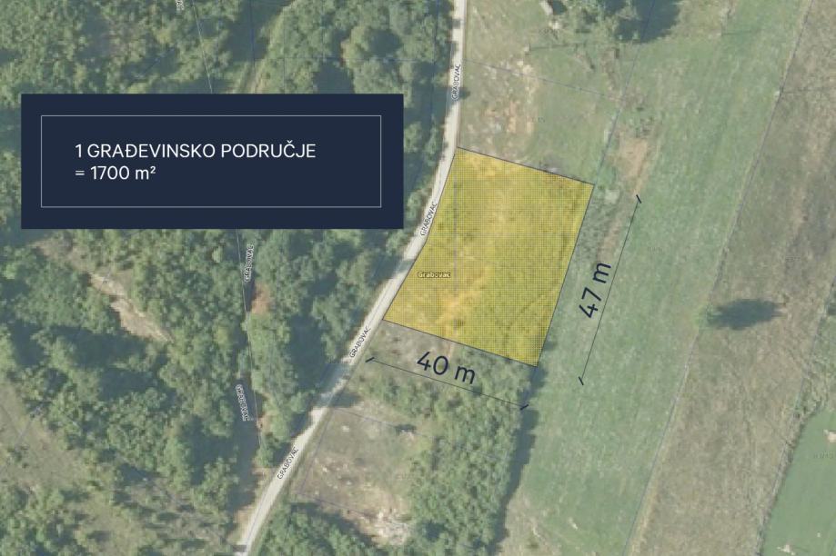 PL. JEZERA, GRABOVAC, 1700 m2 građevinsko, glavna turistička zona