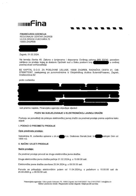 Poljoprivredno zemljište, Grabovac Banski, 1899 m2