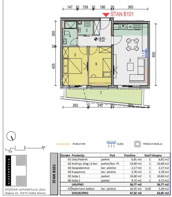 Prodaja - novogradnja - Velika Gorica - 2S+DB, NKP 62,05m2 (prodaja)