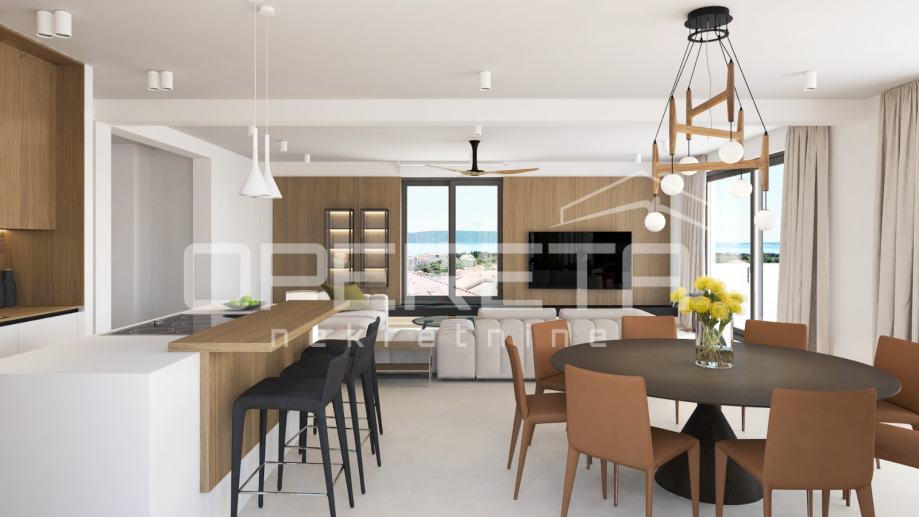 Jednosobni stan 2.3a u urbanoj vili, novogradnja, Okrug Gornji, Čiovo, (prodaja)