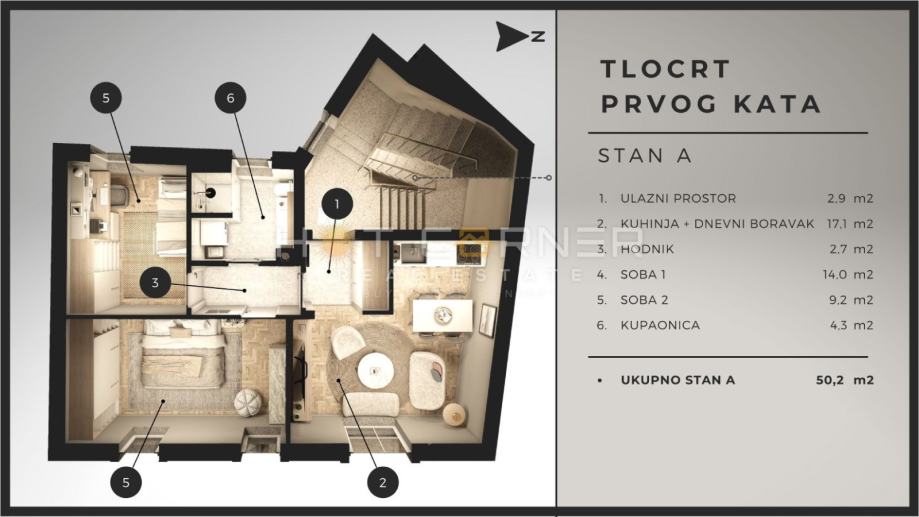 Pula, stambena zgrada sa 3 stana na 100m od Arene - glavni projekt ...