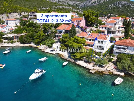 RADALJ, KLEK- kuća sa 3 namještena apartmana,prvi red do mora PRODANO ...