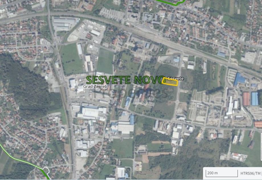 SESVETE, INDUSTRIJSKA ULICA, GRAĐ. ZEMLJIŠTE 3800 M2, POSLOVNA ZONA