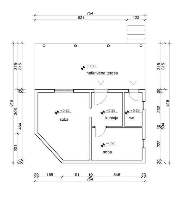 Zemljište u Slanom s kućicom 1. red do mora