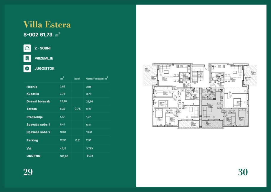 Privlaka, Villa Estera, novogradnja, dvosoban stan s vrtom, zajednički ...