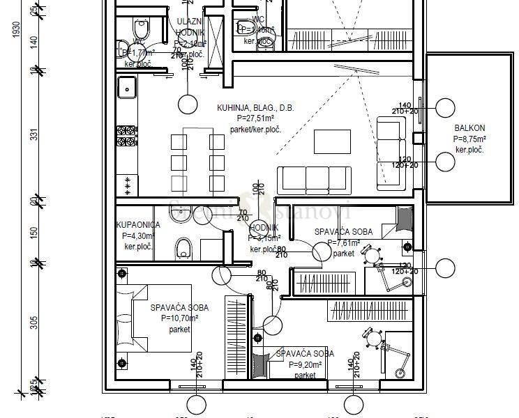 Stan Trešnjevka, 3S + DB (prodaja)