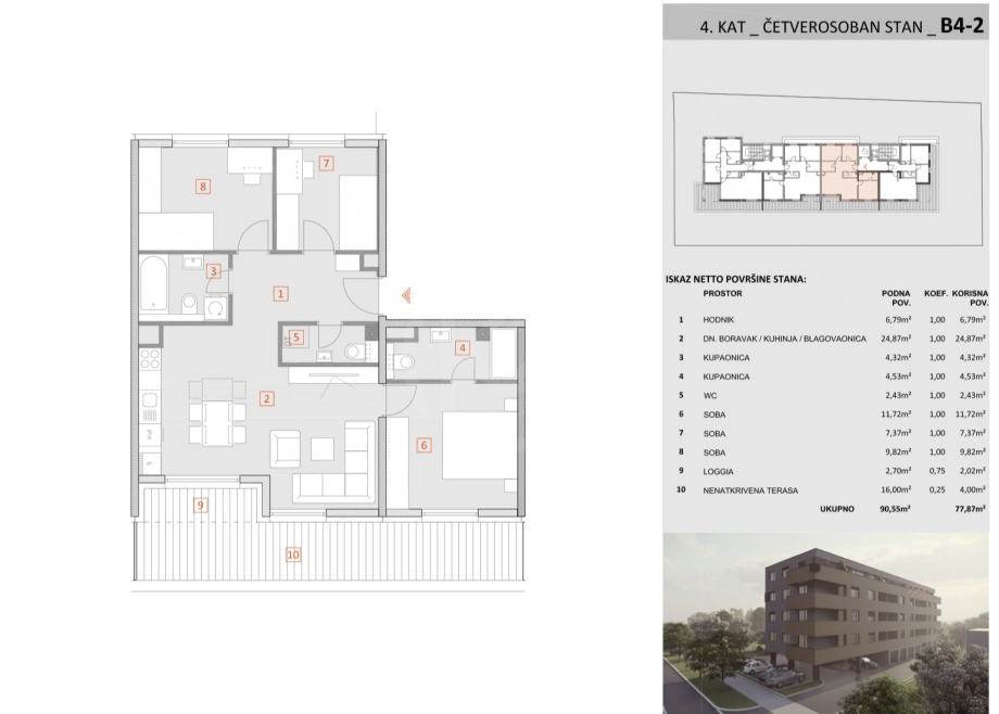 Stan: V. Gorica 3S + DB 77 m2 NOVOGRADNJA (prodaja)