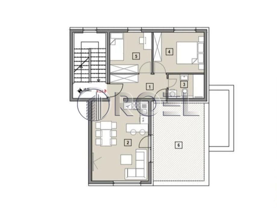 Trosobni stan s terasom, Zagreb, Blato, NKP 62.49 m2 (prodaja)