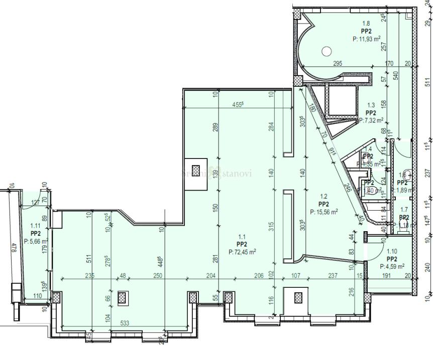 UREDSKI PROSTOR 124 M2 (iznajmljivanje)