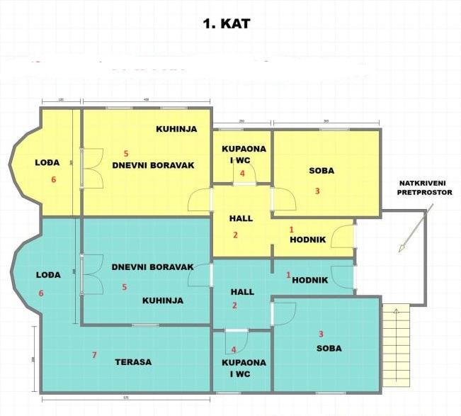 Vlašići, kuća s 3 apartmana i velikom okućnicom, pogled na more (prodaja)