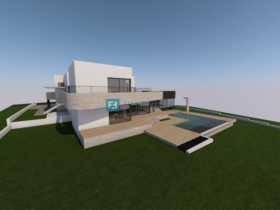VODICE, novo, moderna dizajnerska vila, bazen, sauna, garaža (prodaja)