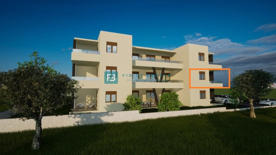 VODICE, novogradnja, 1. kat, 2 spavaće sobe, terasa, ostava (prodaja)