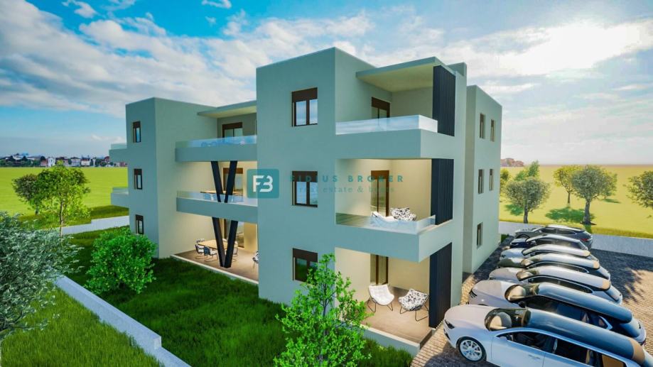 VODICE, novogradnja, 1. kat, 2 spavaće sobe, terasa, ostava (prodaja)