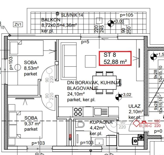 Zagreb (Odra), 3- soban stan + balkon + parking - NOVOGRADNJA!! (prodaja)