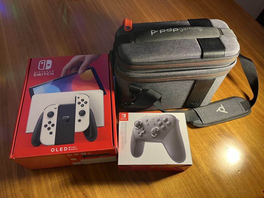 Nintendo Switch OLED + pro kontroler + torba