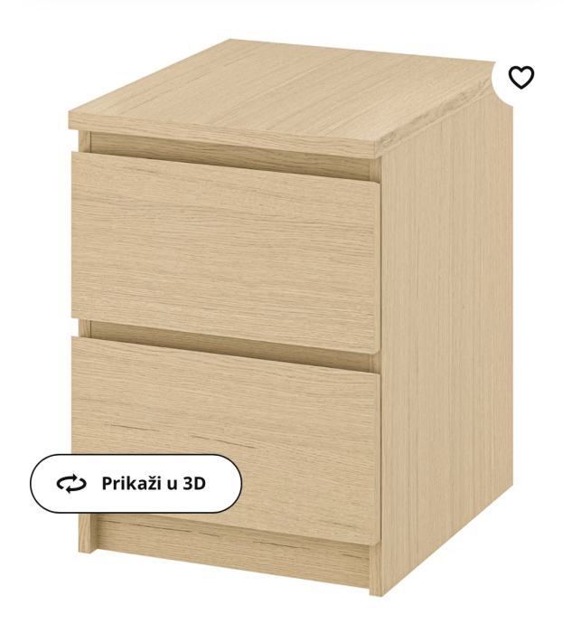 IKEA MALM nocni ormaric, svijetlo drvo