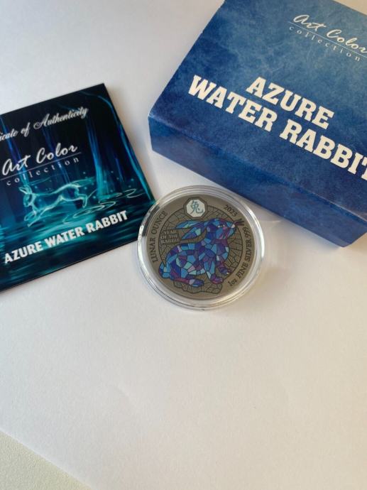 1 OZ AZURE WATER RABBIT SILVER COIN 2023