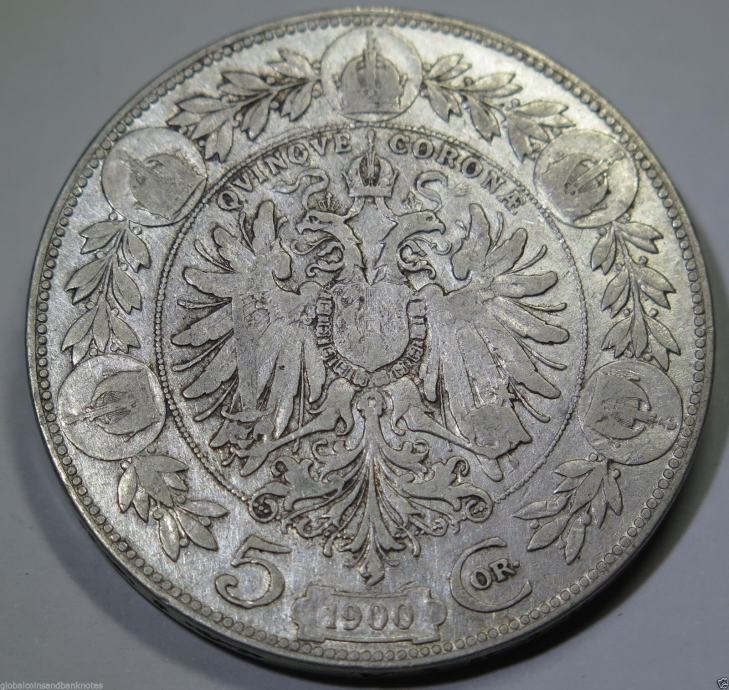 5 Kruna Austro-Ugarska srebrenjak iz 1900 godine
