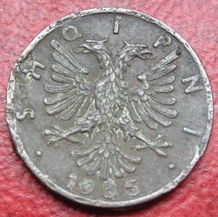 ALBANIA 1 QINDAR AR 1935