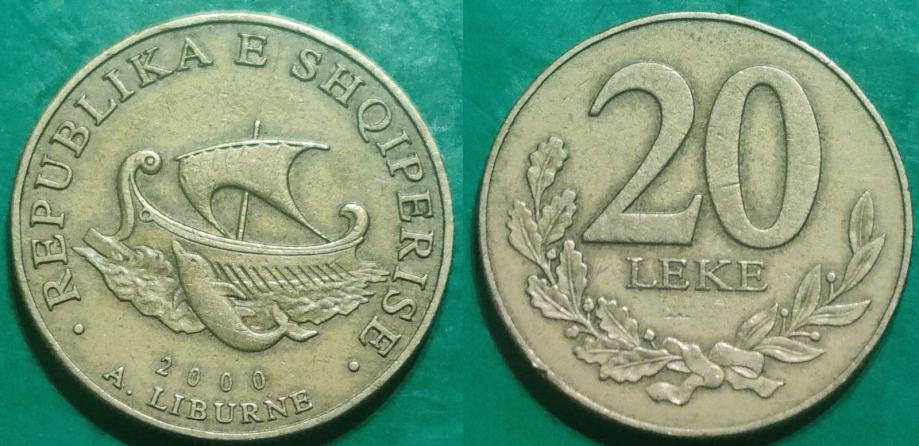 Albania 20 lekë, 2000