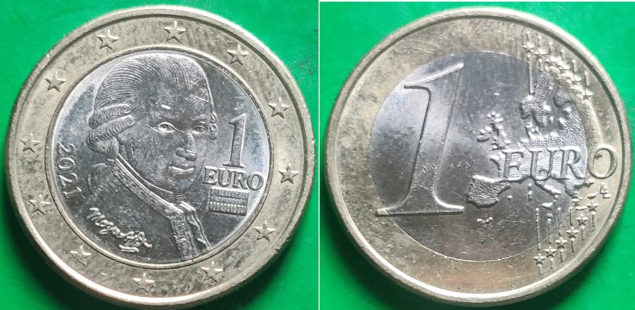 Austria 1 euro, 2021 / 1,30 EURO