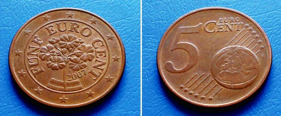 AUSTRIJA AUSTRIA 5 EURO CENT 2007 KM.3084