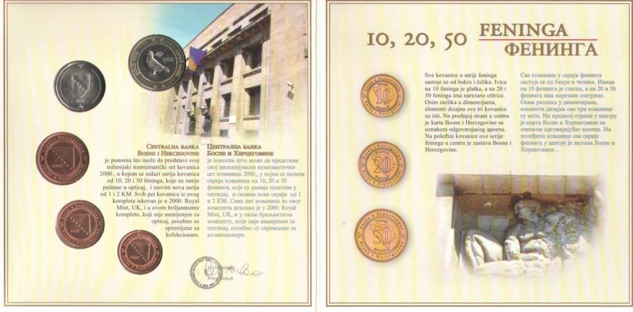 BIH - MILENIJSKO IZDANJE KOVANICA - 2000 - UNC