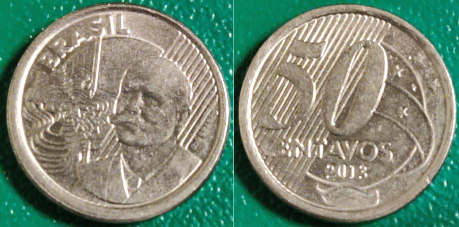 Brazil 50 centavos, 2013 Baron of Rio Branco