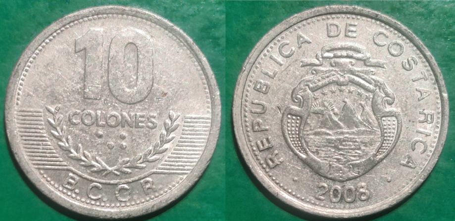 Costa Rica 10 colones, 2008