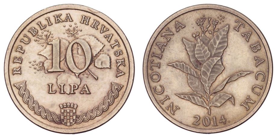 CROATIA 10 lipa 2014 / Latin inscription / VF (Ref.br. K-005.348)