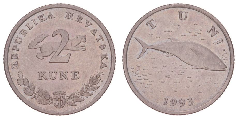 CROATIA 2 kune 1993 / Croatian text / XF (Ref.br. K-001.639)