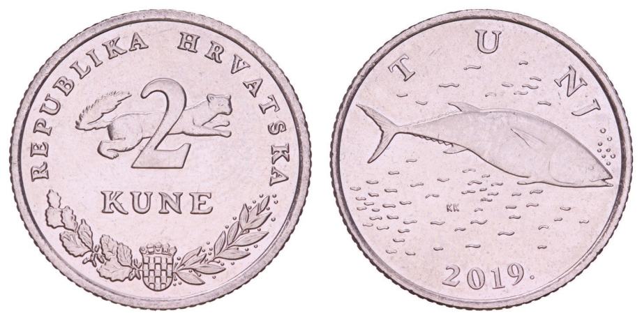 CROATIA 2 kune 2019 / Croatian text / XF+
