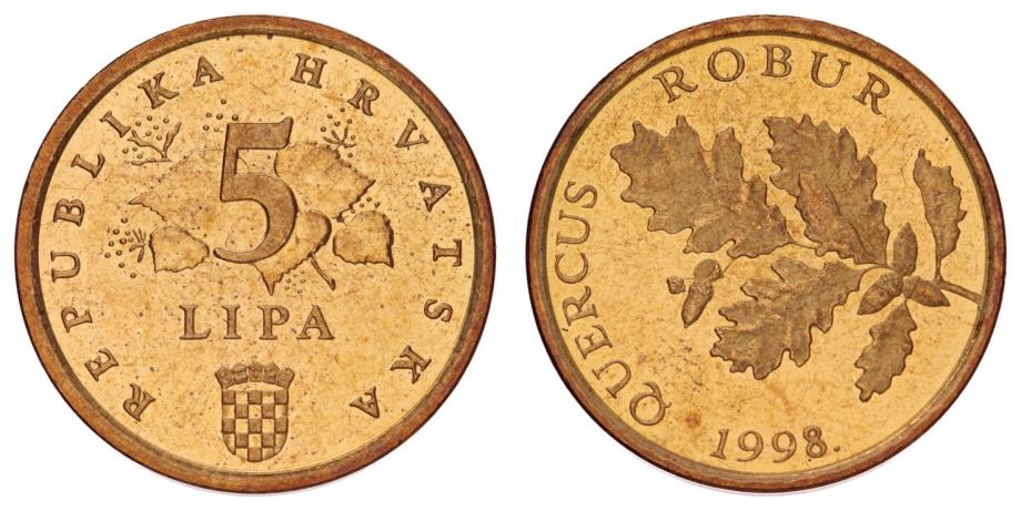 CROATIA 5 lipa 1998 / Latin text / UNC- (Ref.br. K-100.318)