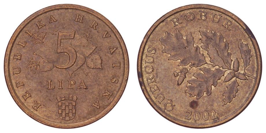 CROATIA 5 lipa 2002 / Latin text / VF (Ref.br. K-002.310)