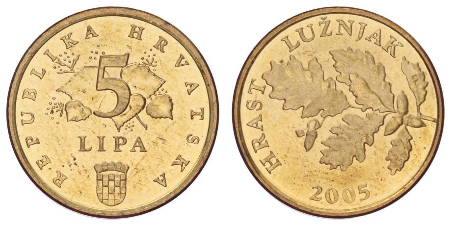 CROATIA 5 lipa 2005 / Croatian text / XF+ (Ref.br. K-002.449)