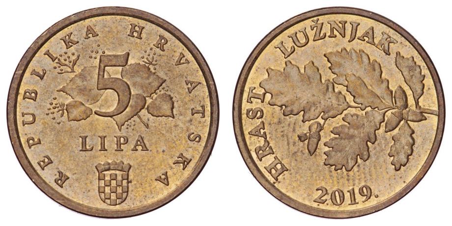 CROATIA 5 lipa 2019 / Croatian text / UNC- (Ref.br. K-004.526)