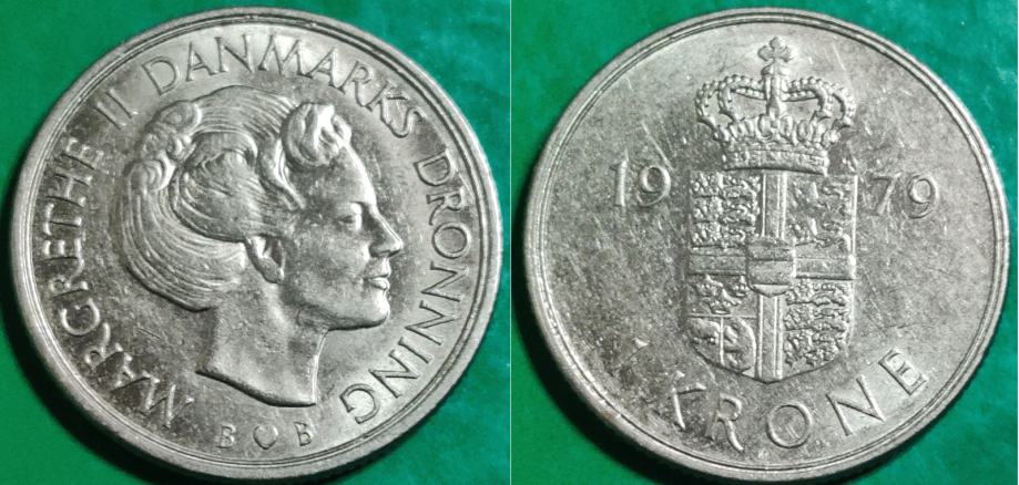 Denmark 1 krone, 1979