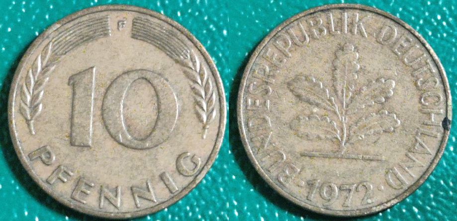 Germany 10 pfennig, 1972 F - Stuttgart