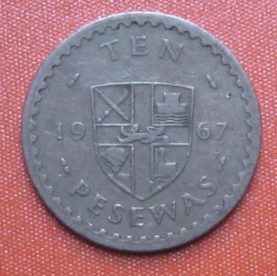 GHANA 10 PESEWAS 1967
