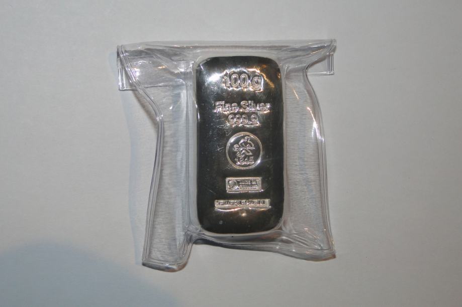 Heimerle + Meule 100 Gram .999 silver bar , srebrna pločica