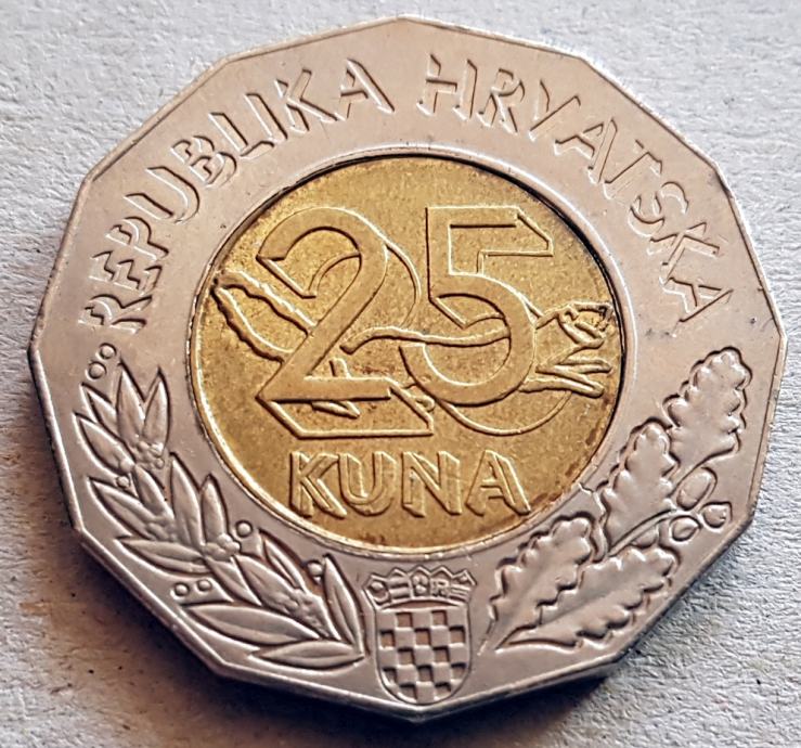 HRVATSKA CROATIA 25 KUNA 1997 PODUNAVLJE