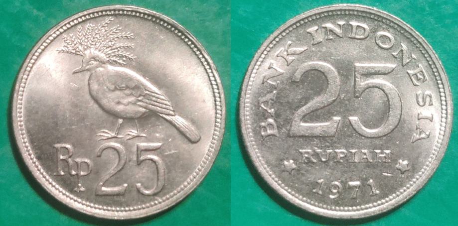 Indonesia 25 rupiah, 1971