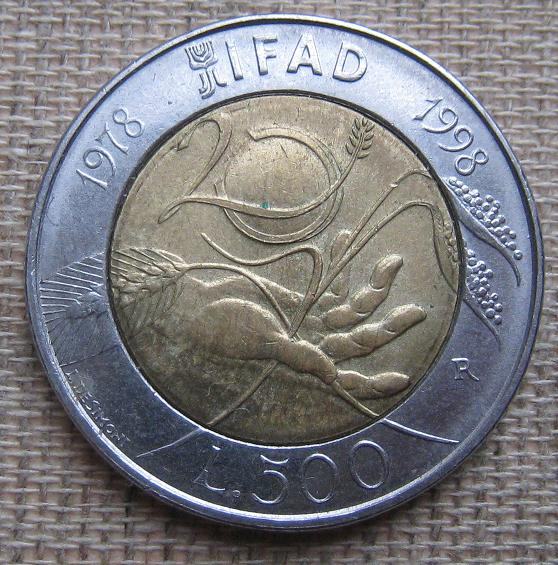 ITALY 500 LIRE ND(1998)R