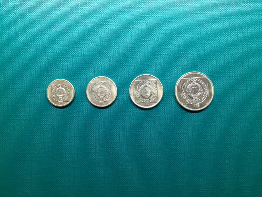 SET KOVANICA JUGOSLAVIJE 10,20,50,100 DINARA 1989
