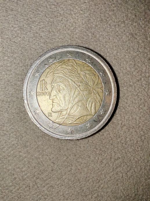 Kovanica od 2 eura Dante 2002.g