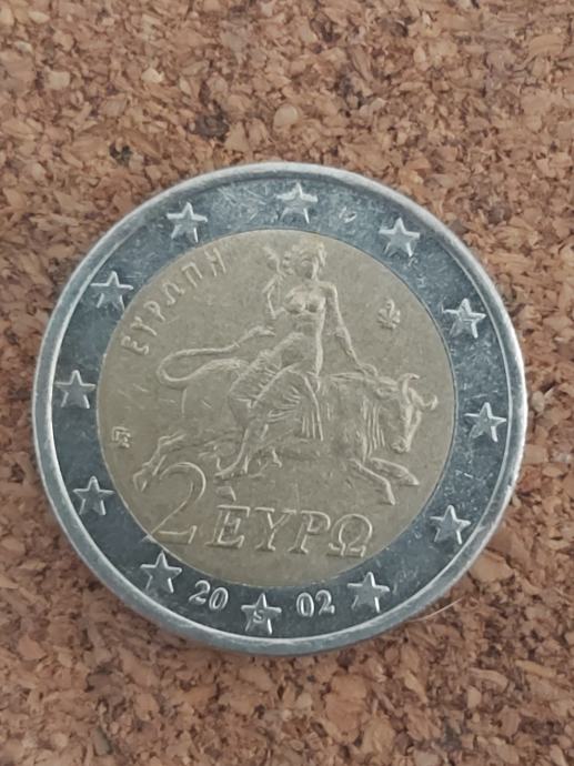 Kovanica 2 Eura Grčka 2002 rijetko
