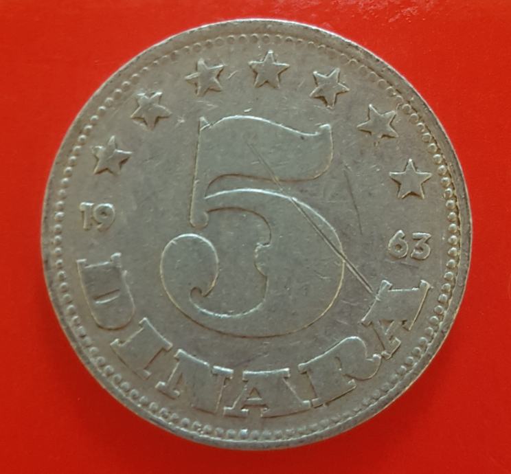 KOVANICA 5 DINARA 1963.