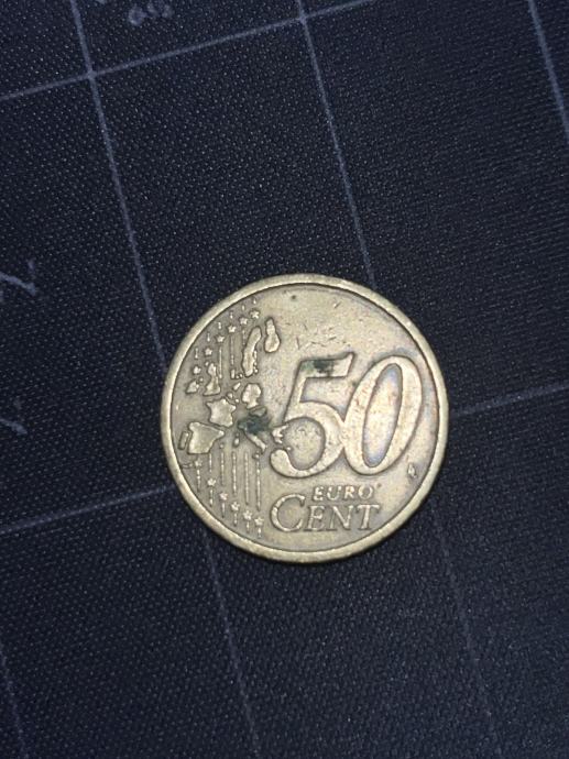 Kovanica 50 centi - 2002. godina